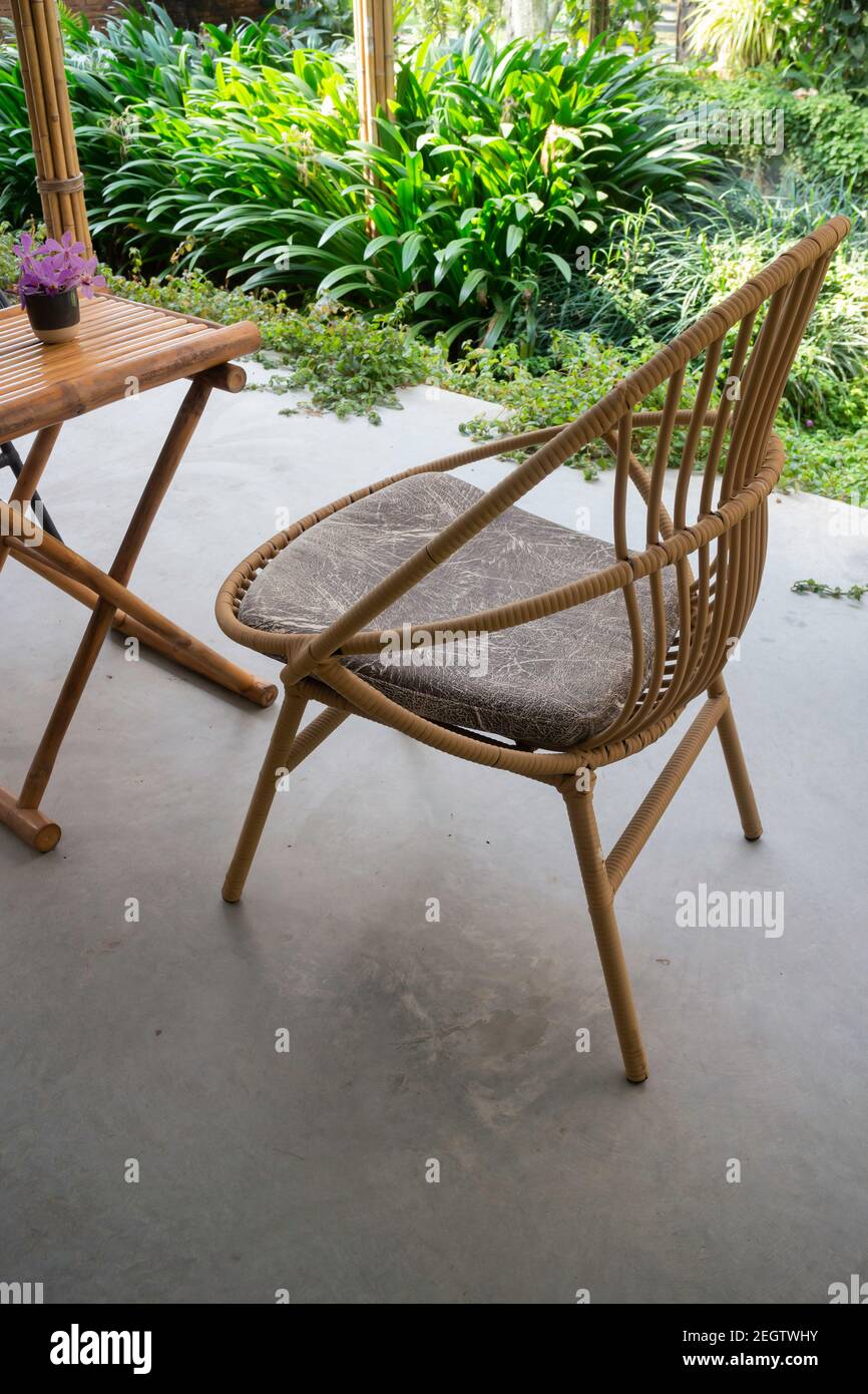Simple resort furniture seat setting arrangement, stock photo Stock ...