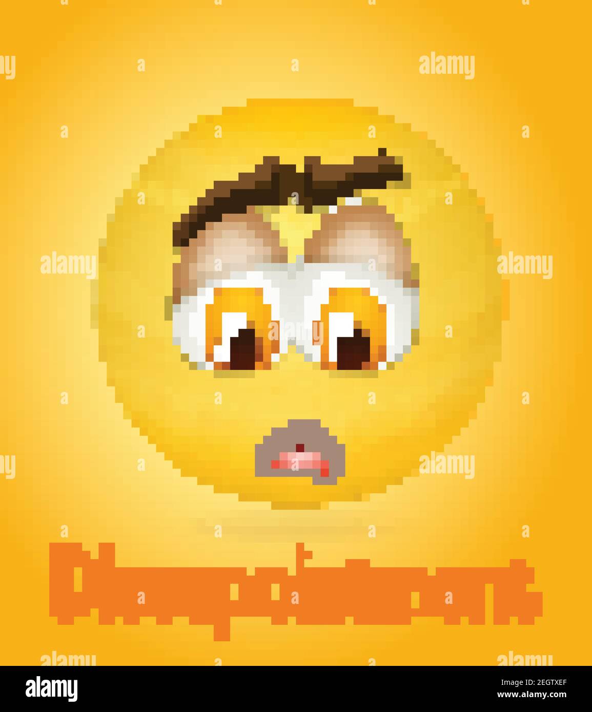 Disappointment facial expression on yellow background illustration ...