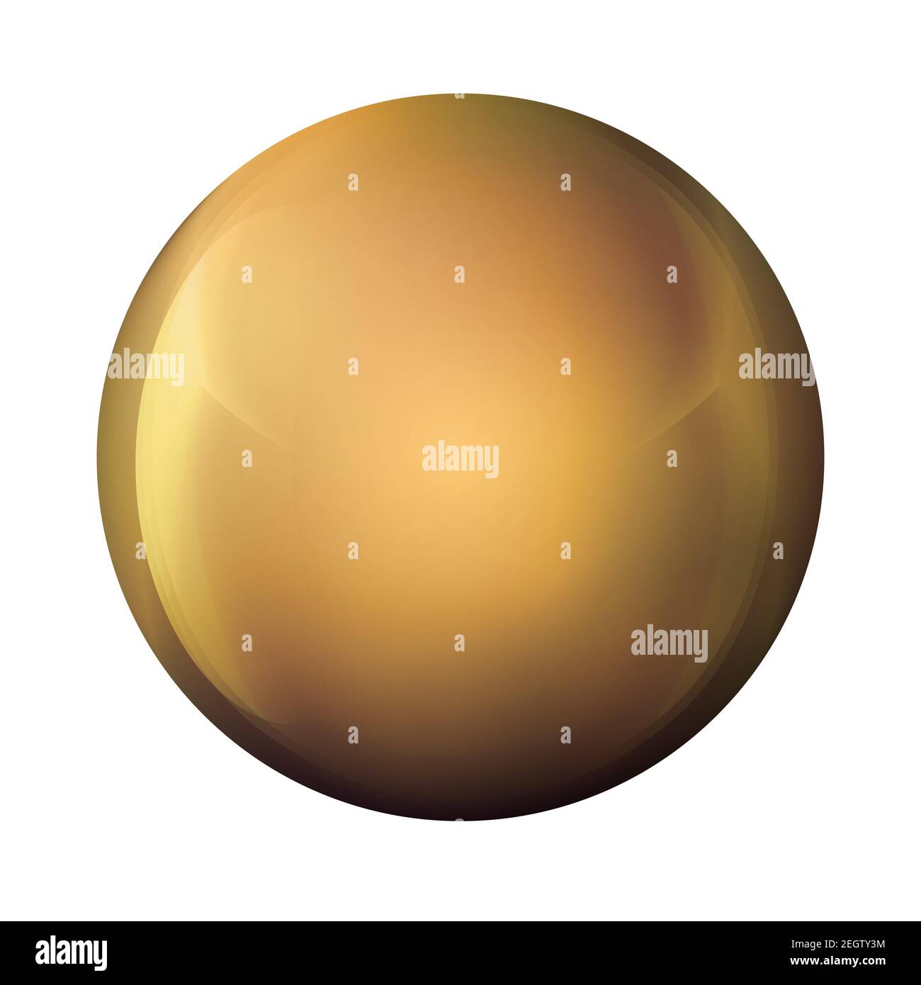Glass golden ball or precious pearl. Glossy realistic ball, 3D abstract ...