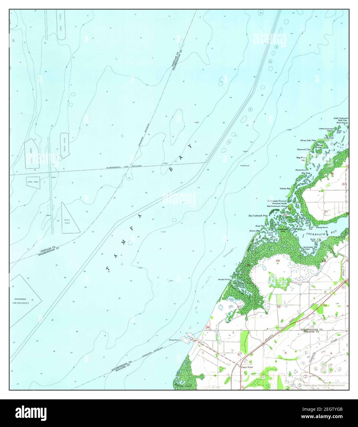 Cockroach Bay, Florida, map 1956, 1:24000, United States of America by ...