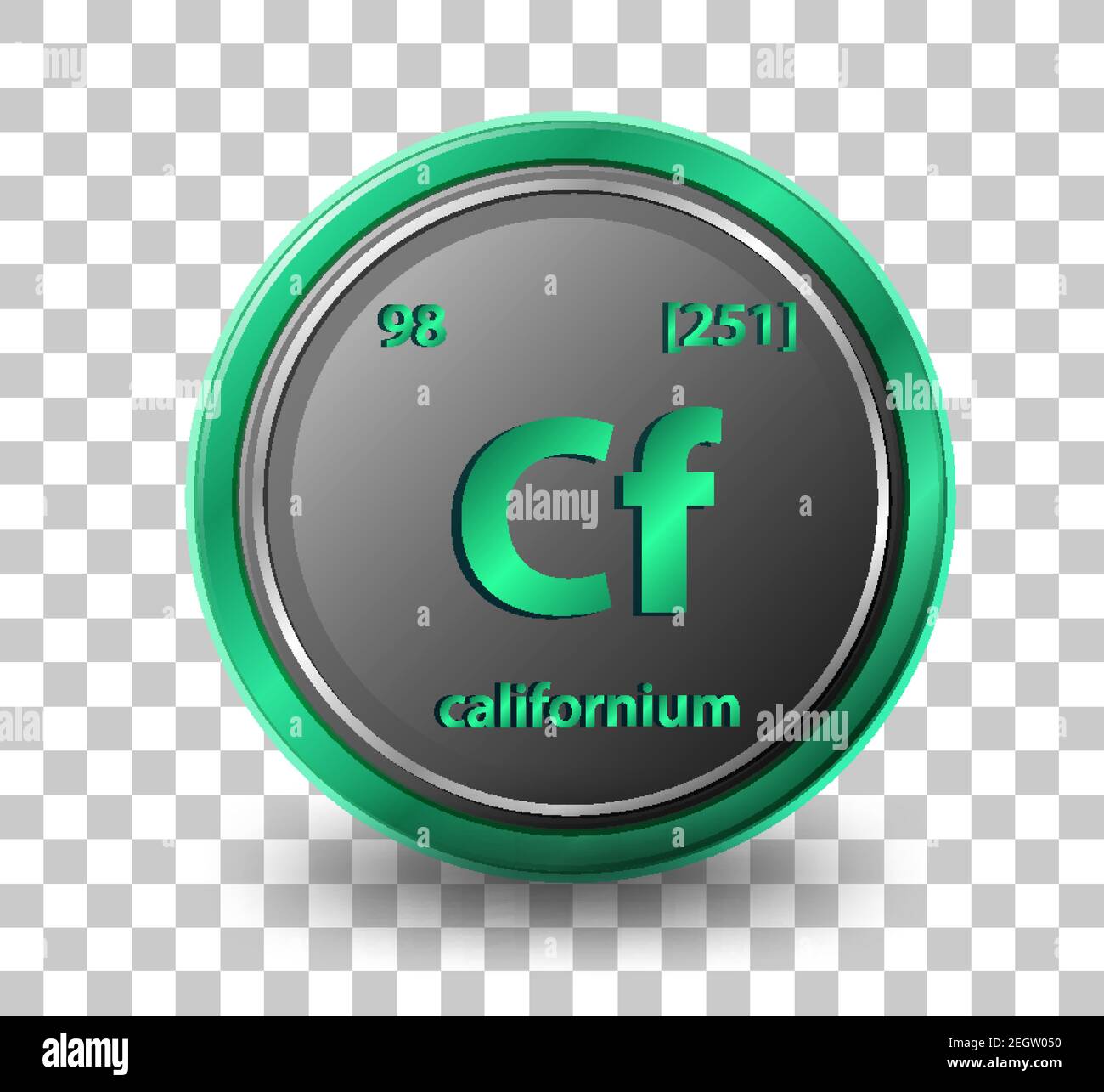 Californium chemical element. Chemical symbol with atomic number and ...