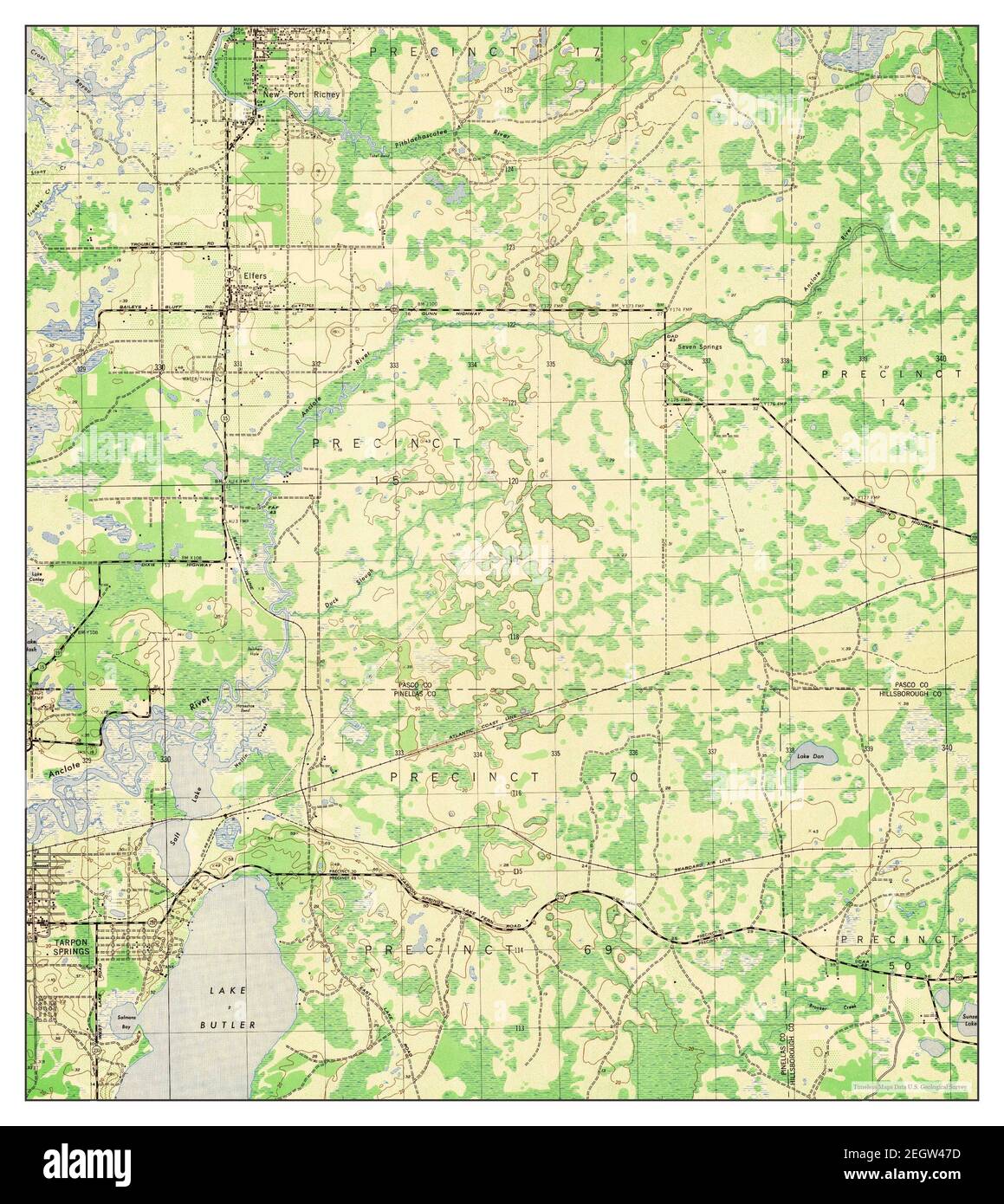 Elfers, Florida, map 1948, 1:25000, United States of America by ...