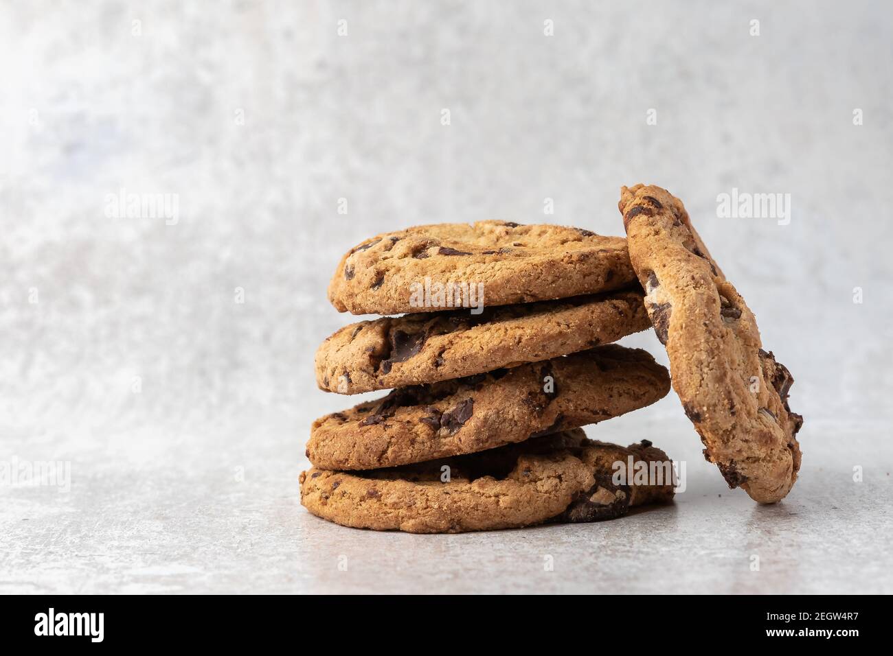 Cookies stacked with a light colored background Stock Photo - Alamy