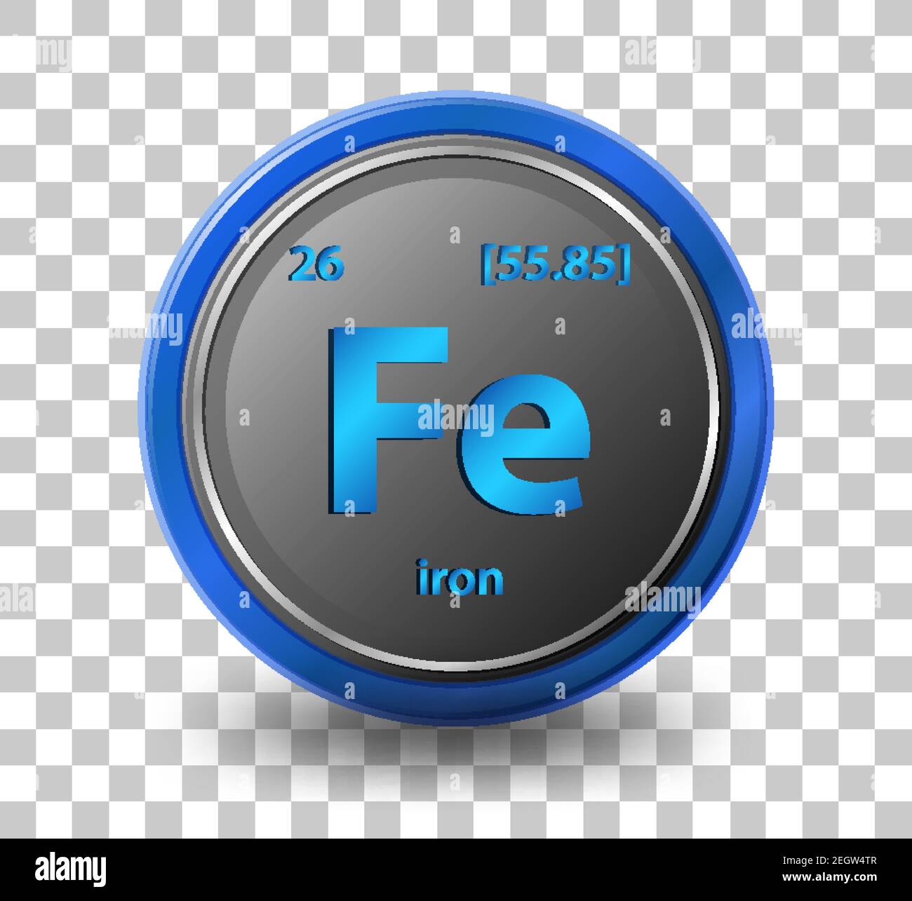 Iron chemical element. Chemical symbol with atomic number and atomic ...
