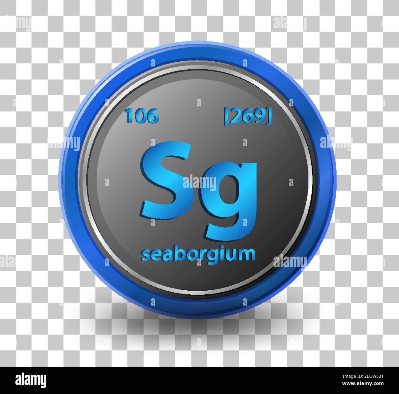 Seaborgium chemical element. Chemical symbol with atomic number and ...