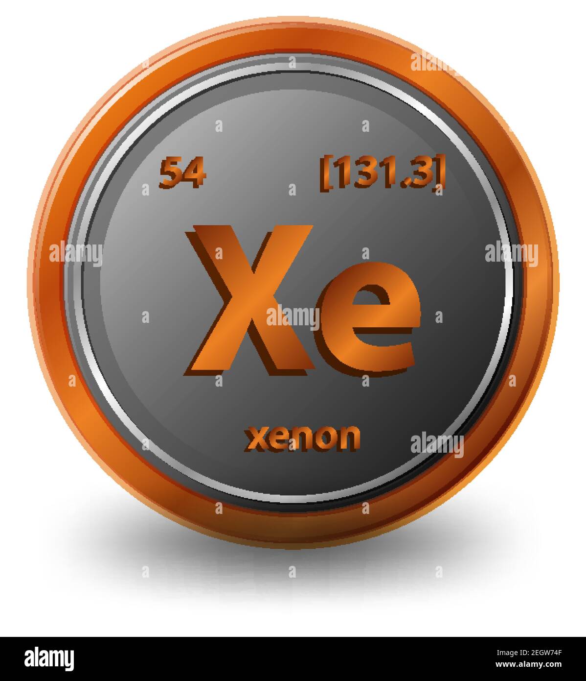 Xenon chemical element. Chemical symbol with atomic number and atomic ...