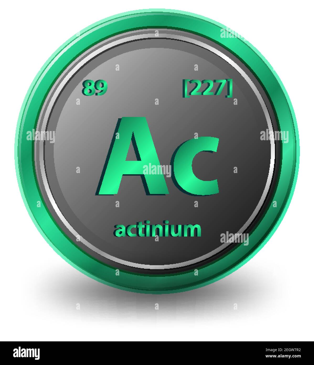 Actinium chemical element. Chemical symbol with atomic number and ...