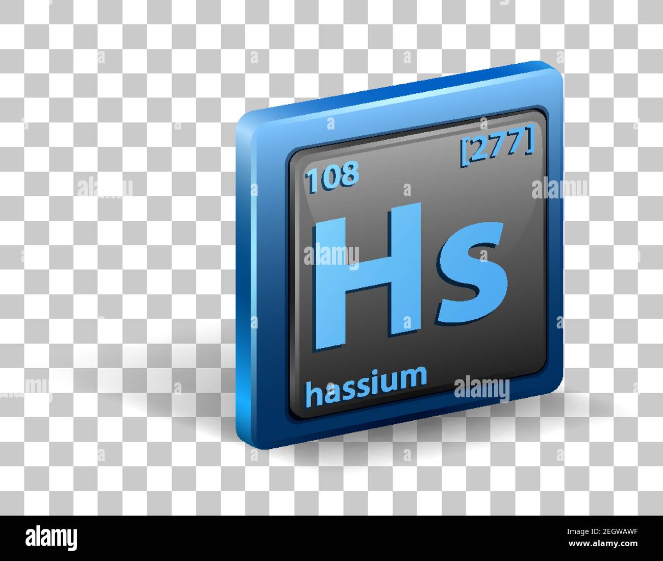 Hassium chemical element. Chemical symbol with atomic number and atomic ...