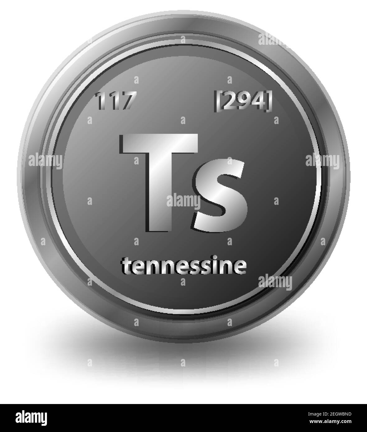 Tennessine chemical element. Chemical symbol with atomic number and ...
