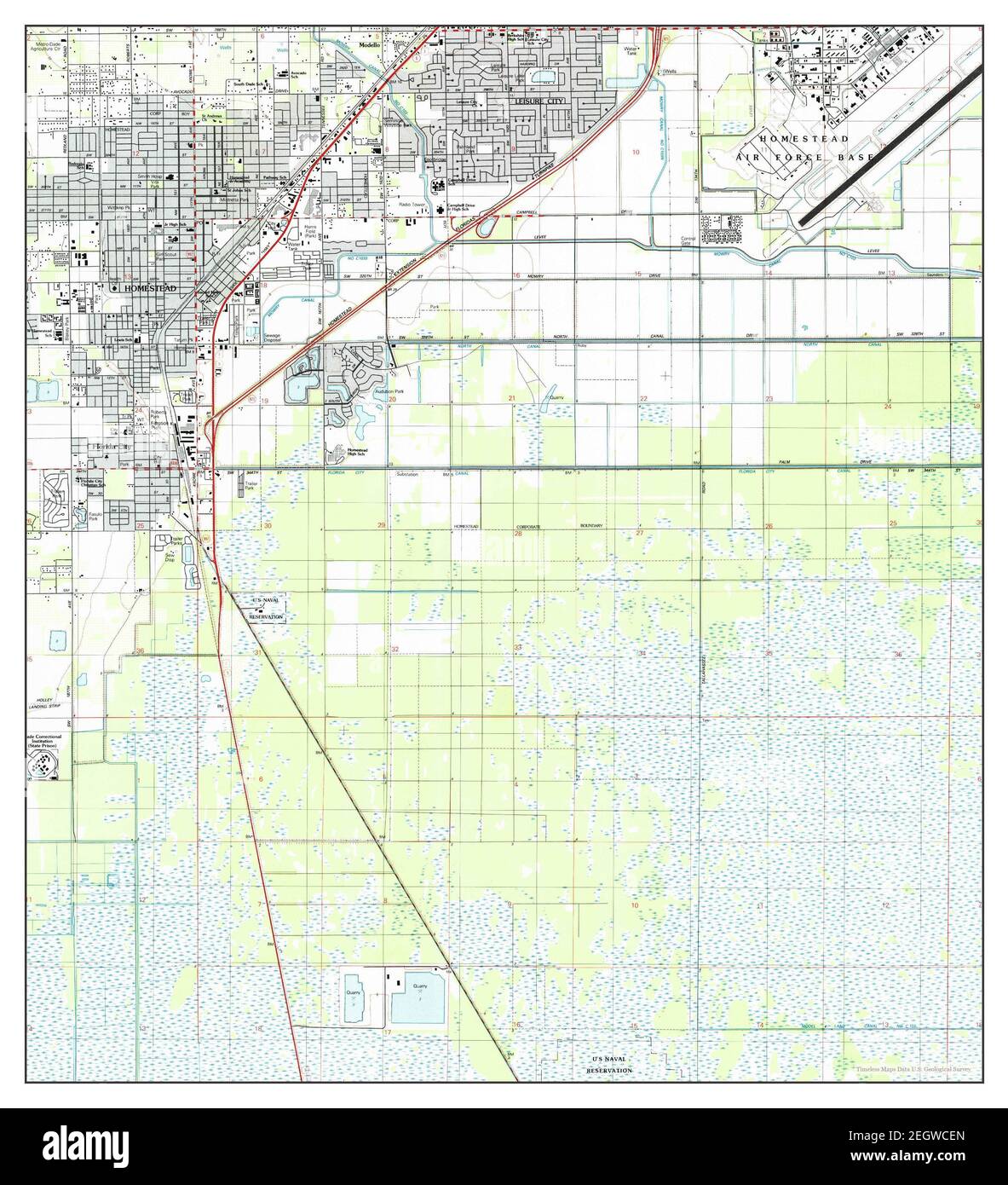 Homestead, Florida, map 1988, 1:24000, United States of America by ...