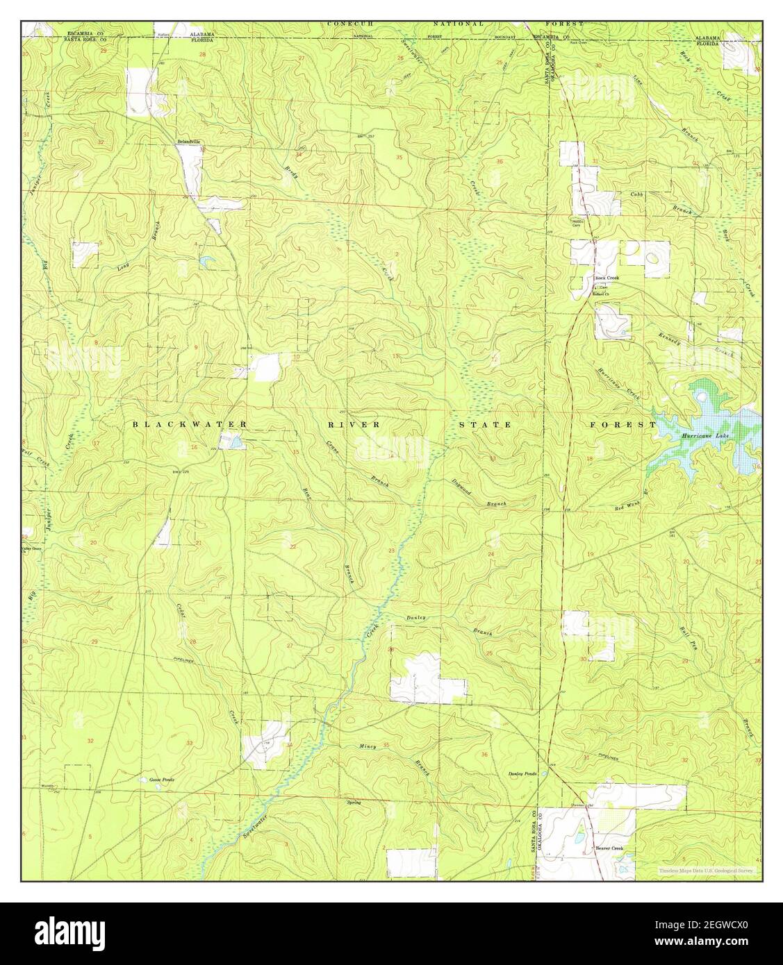 Hurricane Lake, Florida, map 1973, 1:24000, United States of America by ...