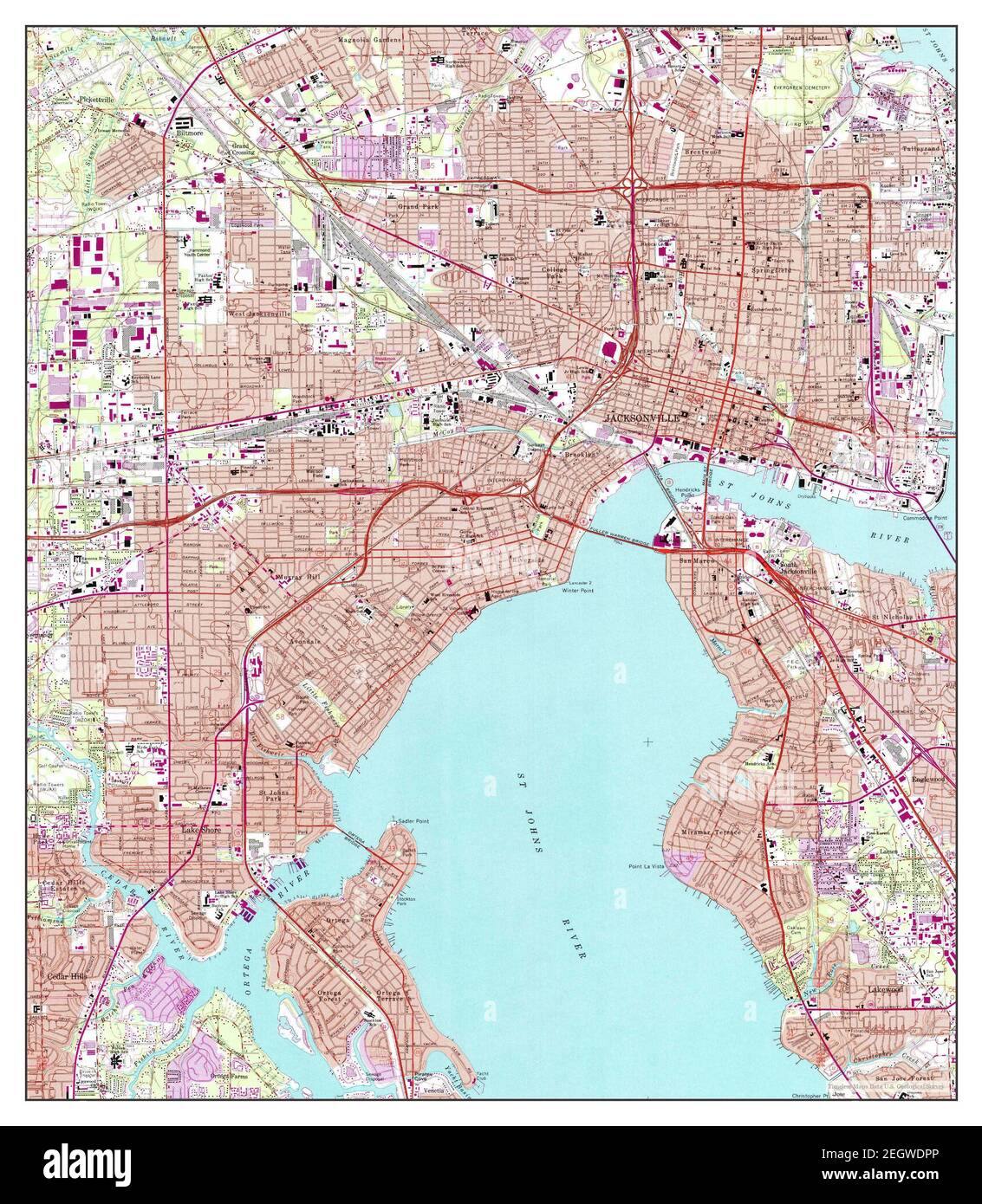 Old map of jacksonville hi-res stock photography and images - Alamy