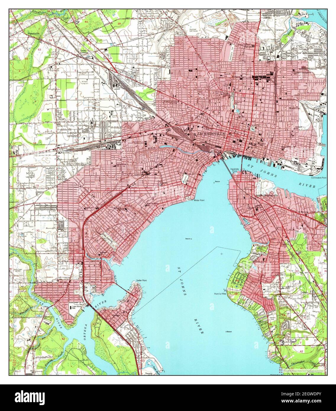 Old map of jacksonville hi-res stock photography and images - Alamy