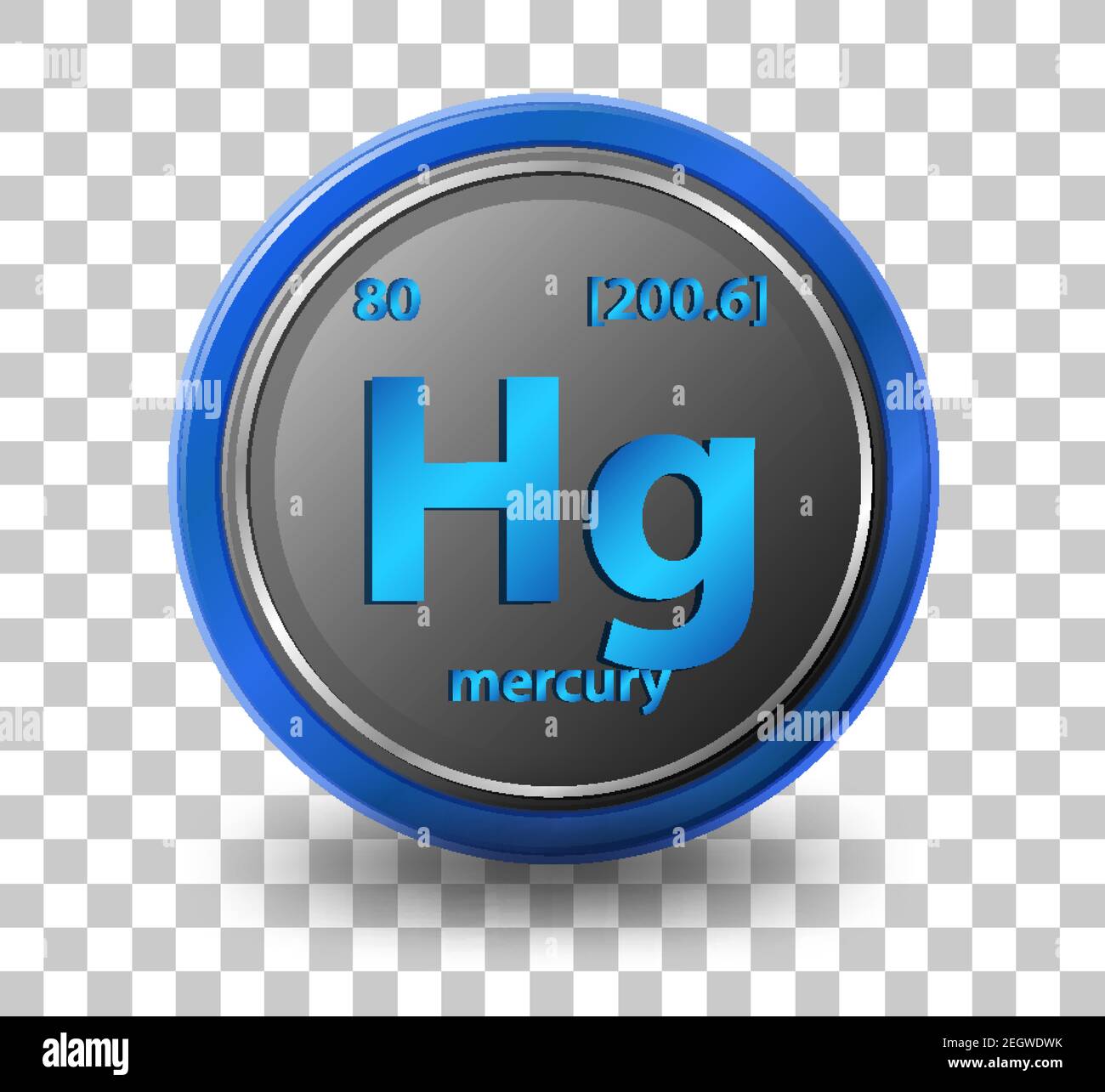 Mercury chemical element. Chemical symbol with atomic number and atomic ...