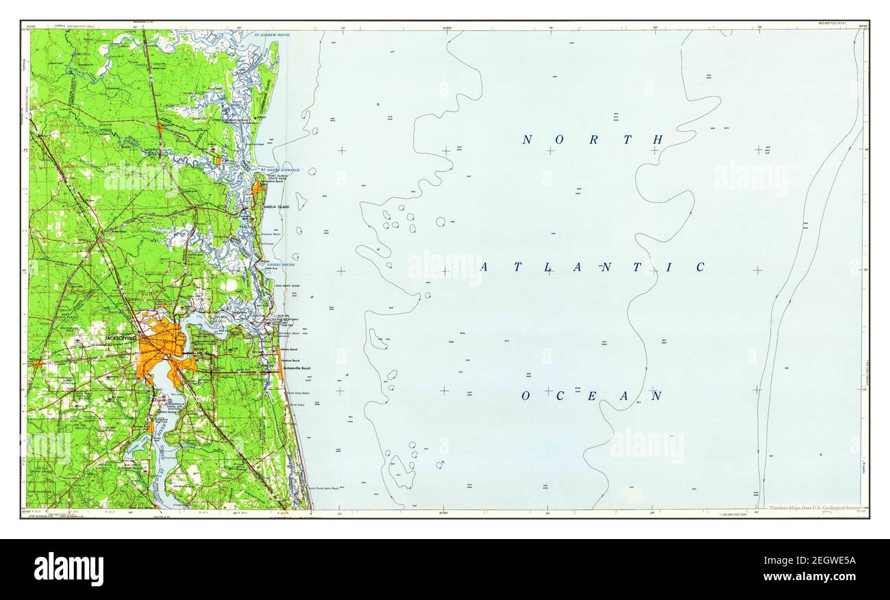 Jacksonville, Florida, map 1960, 1:250000, United States of America by ...