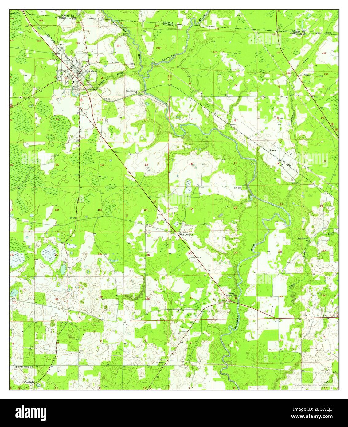 Jennings, Florida, map 1956, 1:24000, United States of America by ...