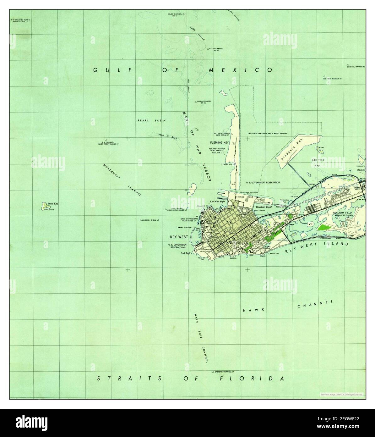 Vintage map of key west hi-res stock photography and images - Alamy