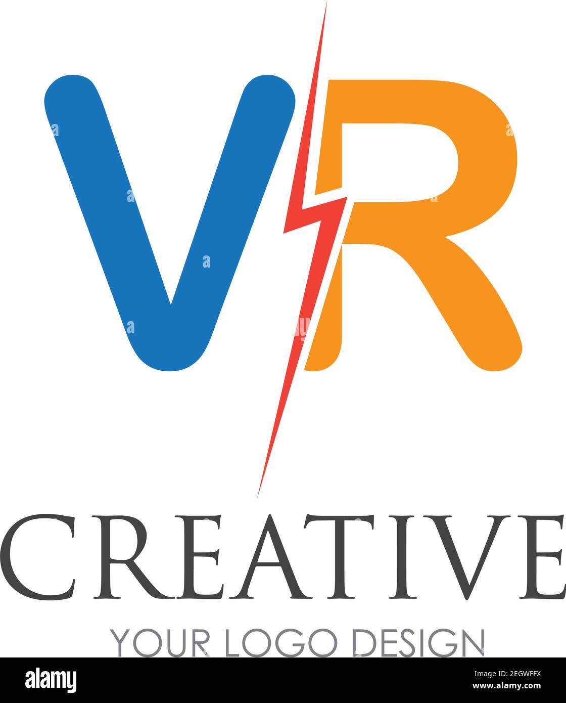 VR Letter Logo Design with Creative Modern Trendy Stock Vector Image ...