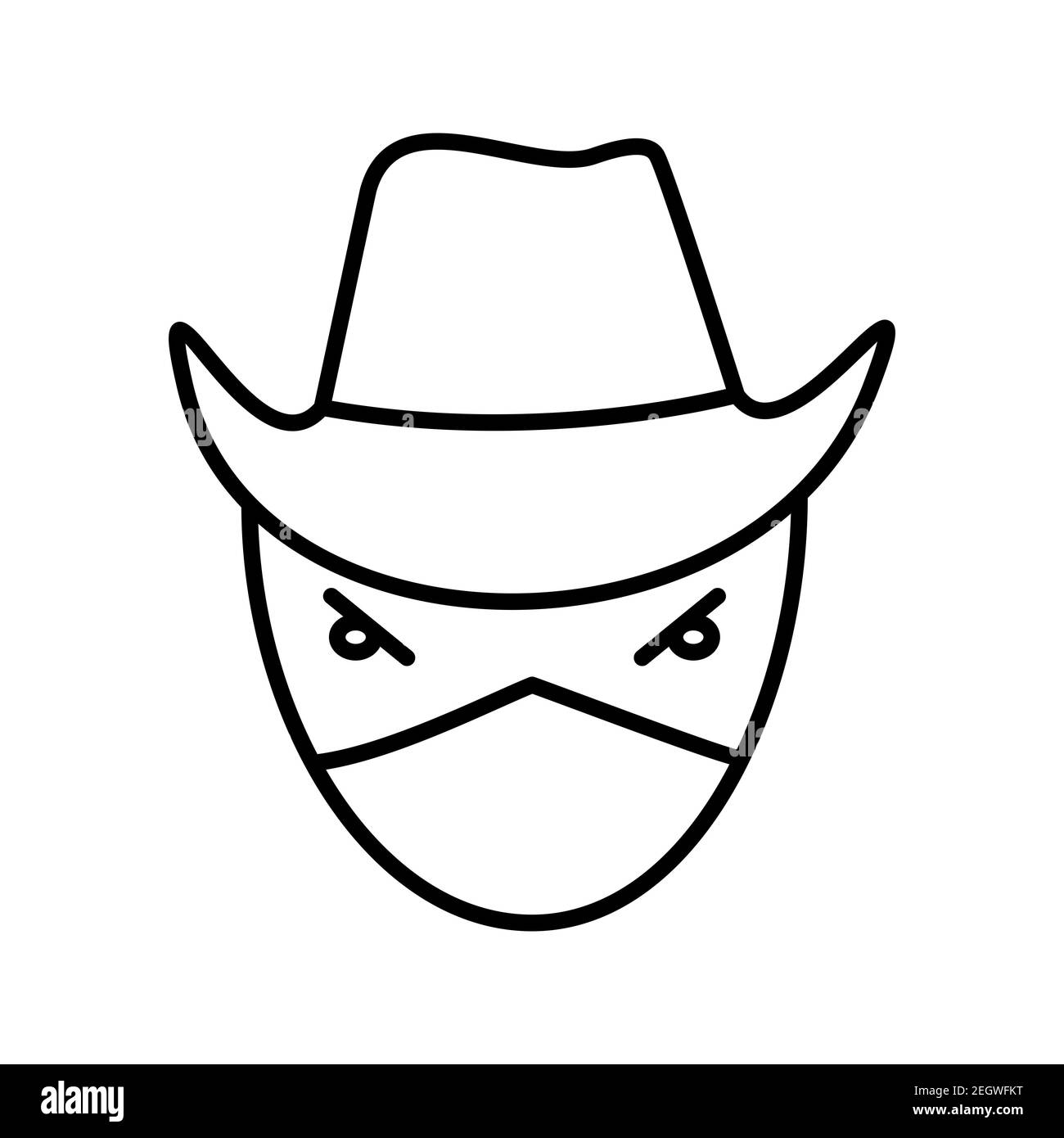 Illustration of bandit line vector icon isolated on white background ...