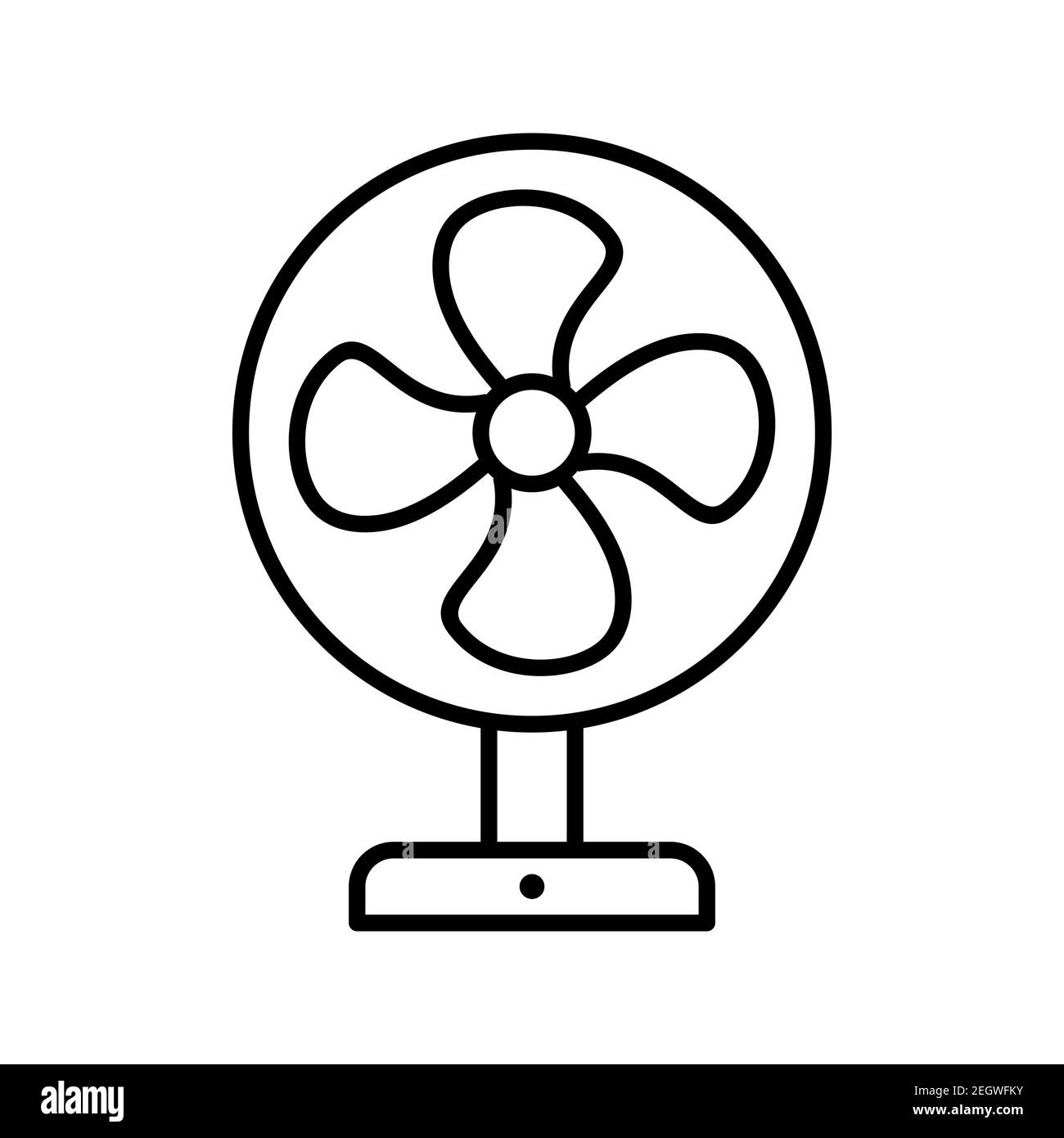 Illustration of electric fan line vector icon isolated on white ...