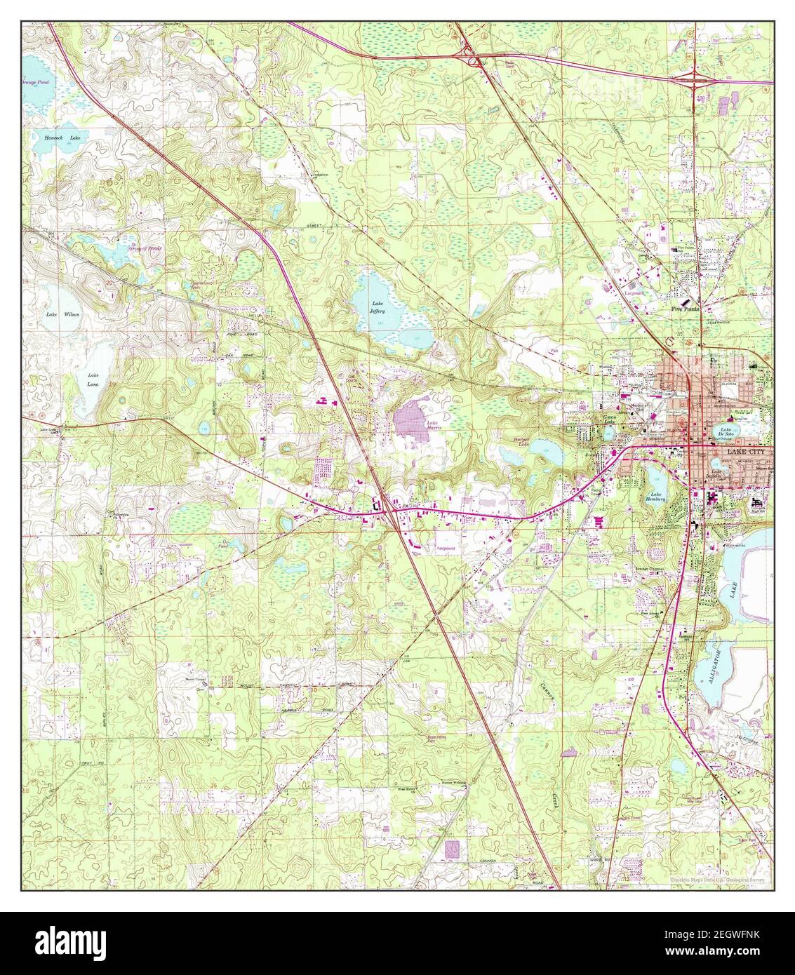 Lake City Florida Map High Resolution Stock Photography and Images - Alamy