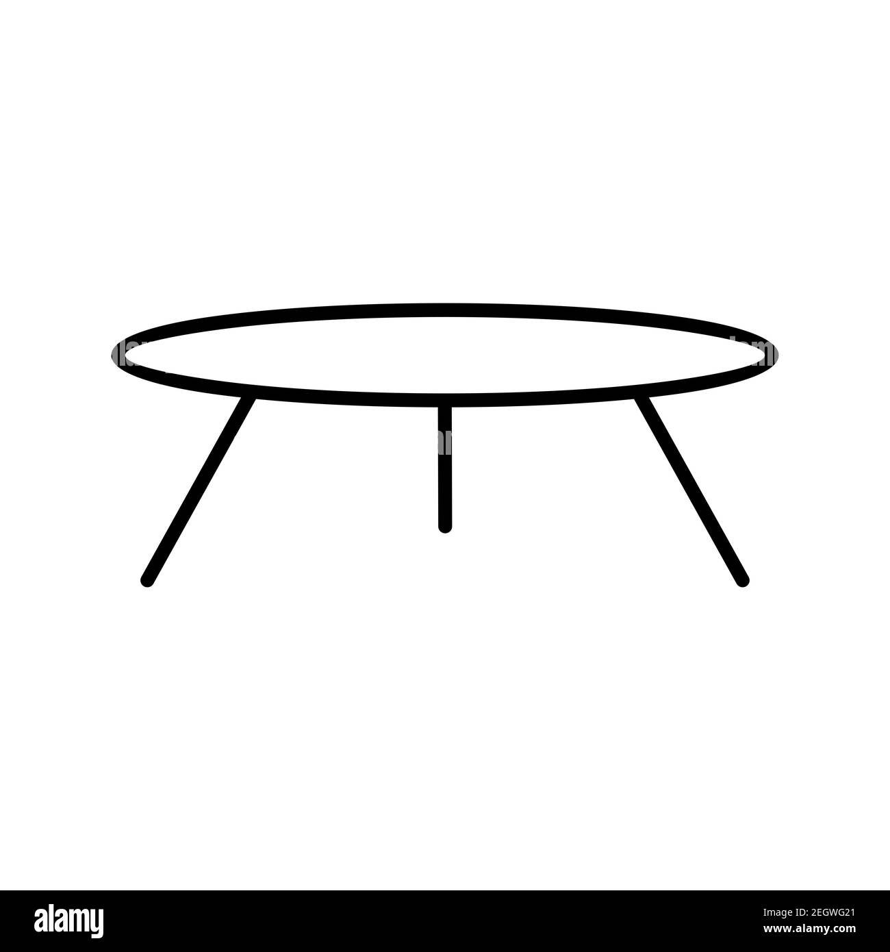 Illustration of a small table line vector icon isolated on white ...