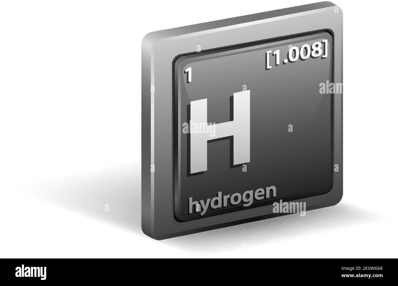 Hydrogen chemical element. Chemical symbol with atomic number and ...