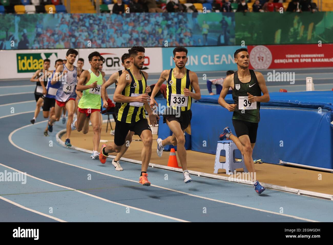 ISTANBUL, TURKEY - FEBRUARY 07, 2021: Athletes running during Turkish ...