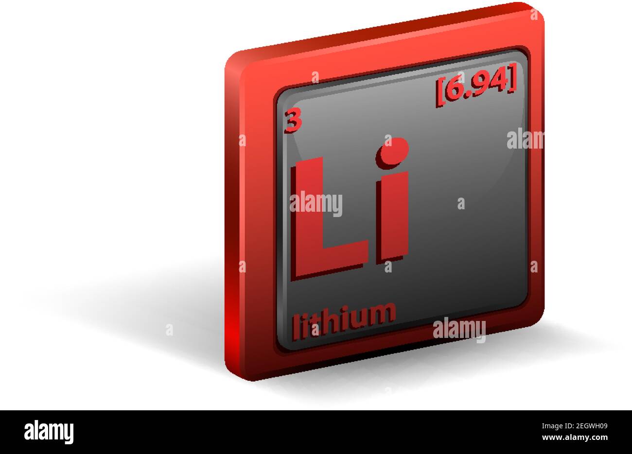 Lithium chemical element. Chemical symbol with atomic number and atomic ...