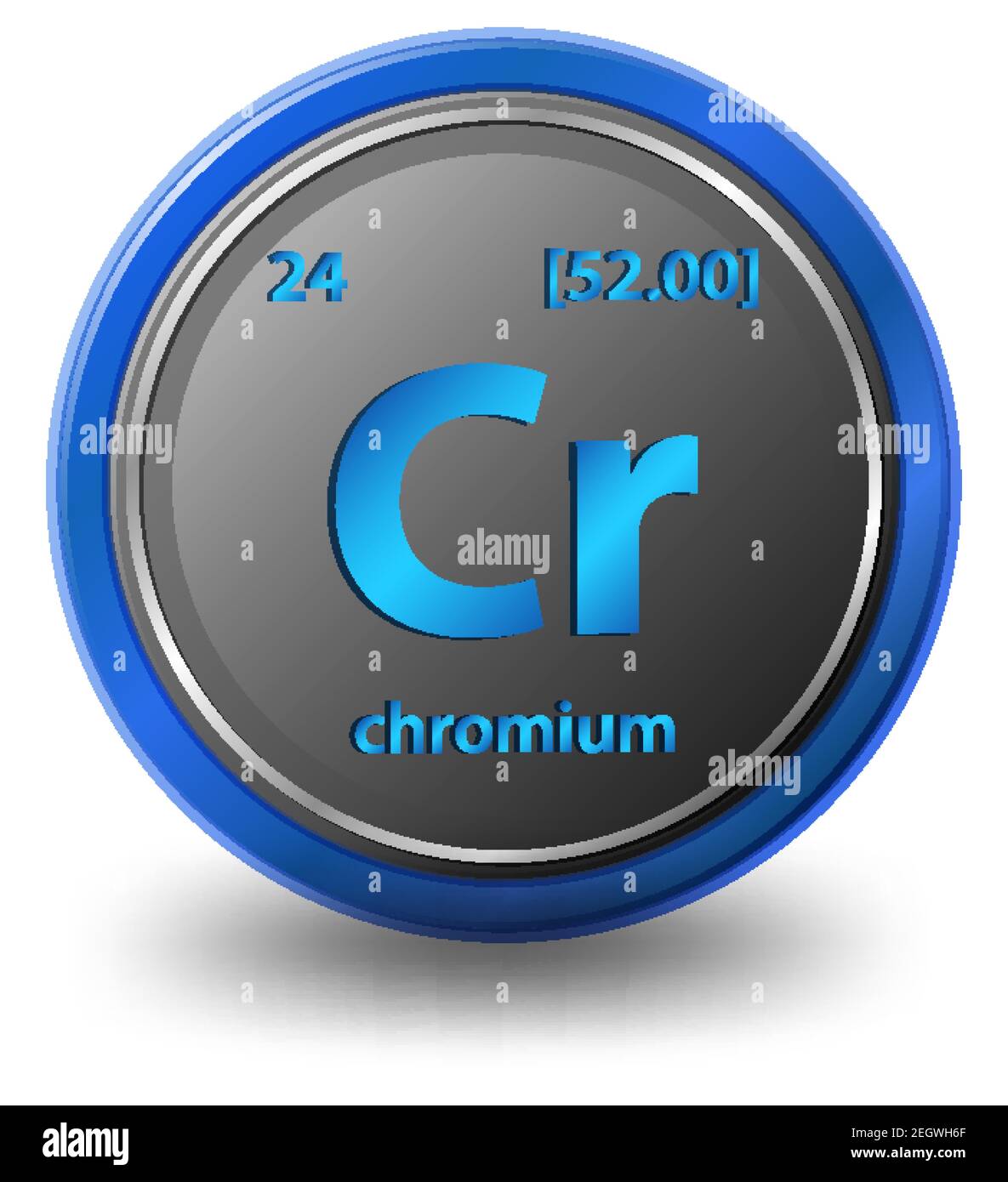Chromium chemical element. Chemical symbol with atomic number and ...