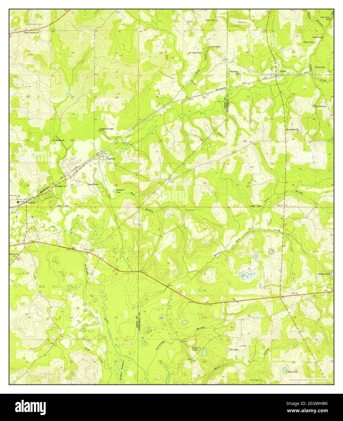 Lloyd, Florida, map 1954, 1:24000, United States of America by Timeless ...