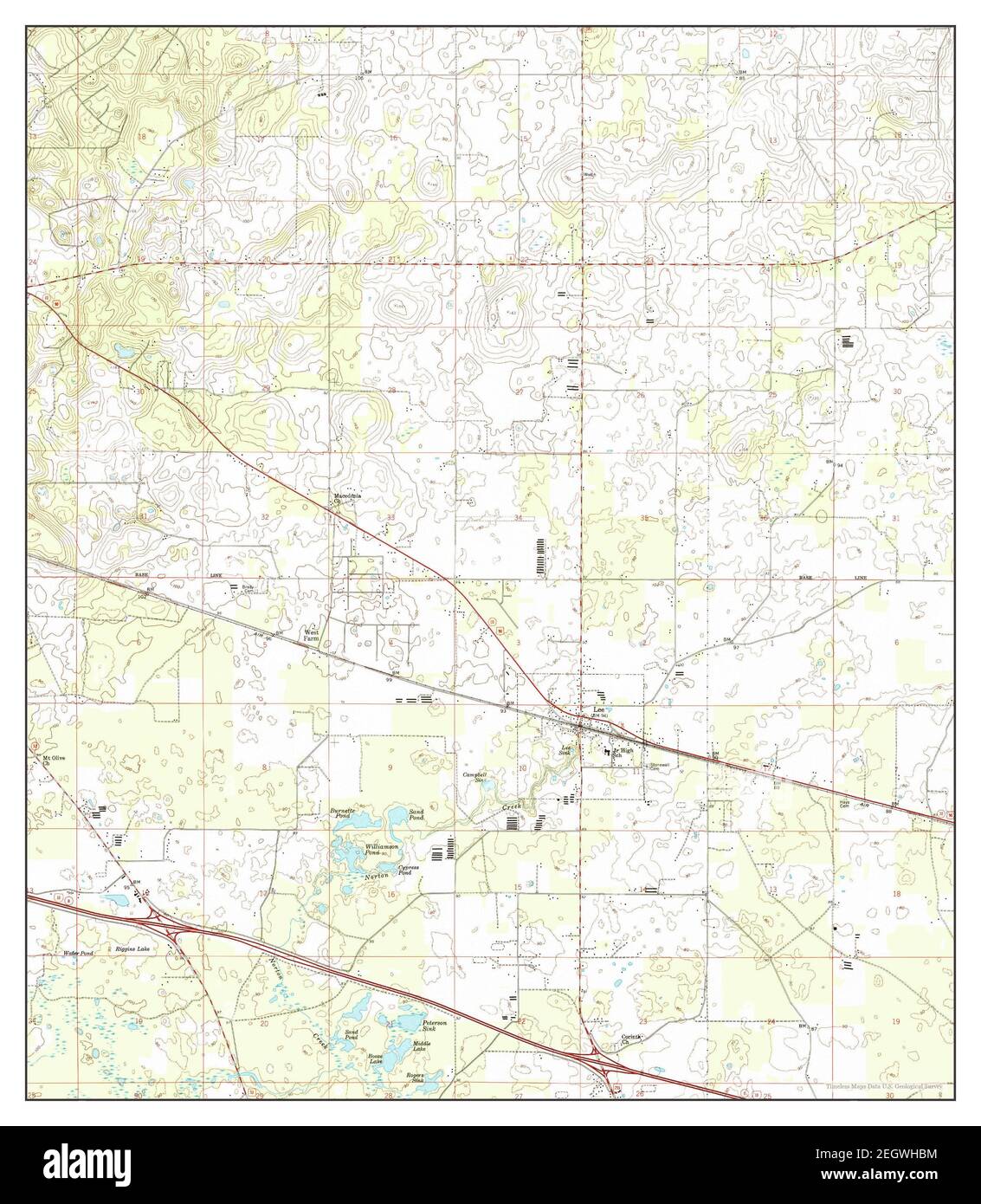 Lee, Florida, map 1958, 1:24000, United States of America by Timeless ...