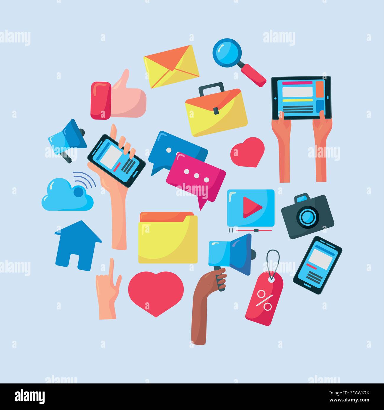 bundle of social media set icons vector illustration design Stock ...