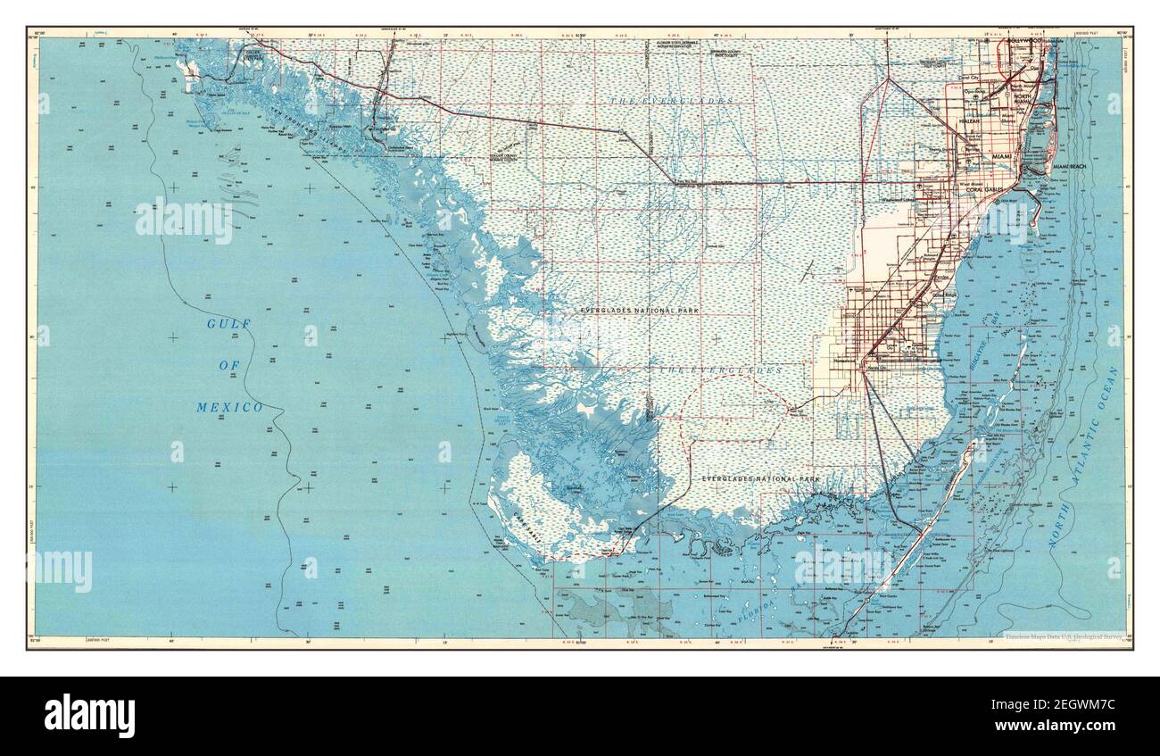Miami, Florida, map 1956, 1:250000, United States of America by ...