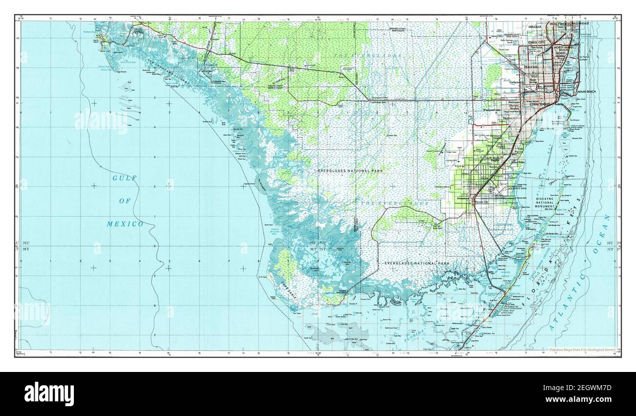 Miami, Florida, map 1956, 1:250000, United States of America by ...