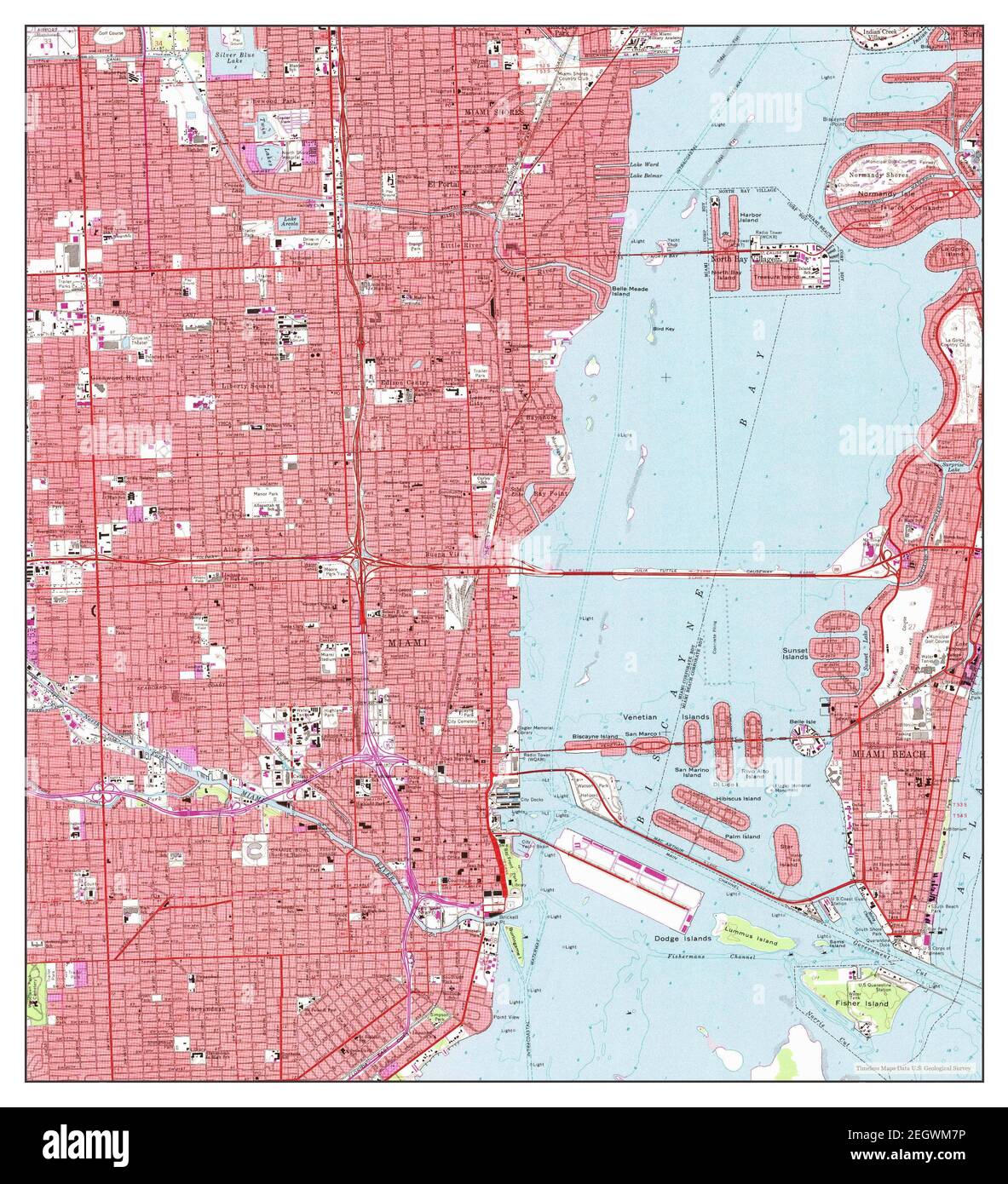 Vintage map miami florida hi-res stock photography and images - Alamy