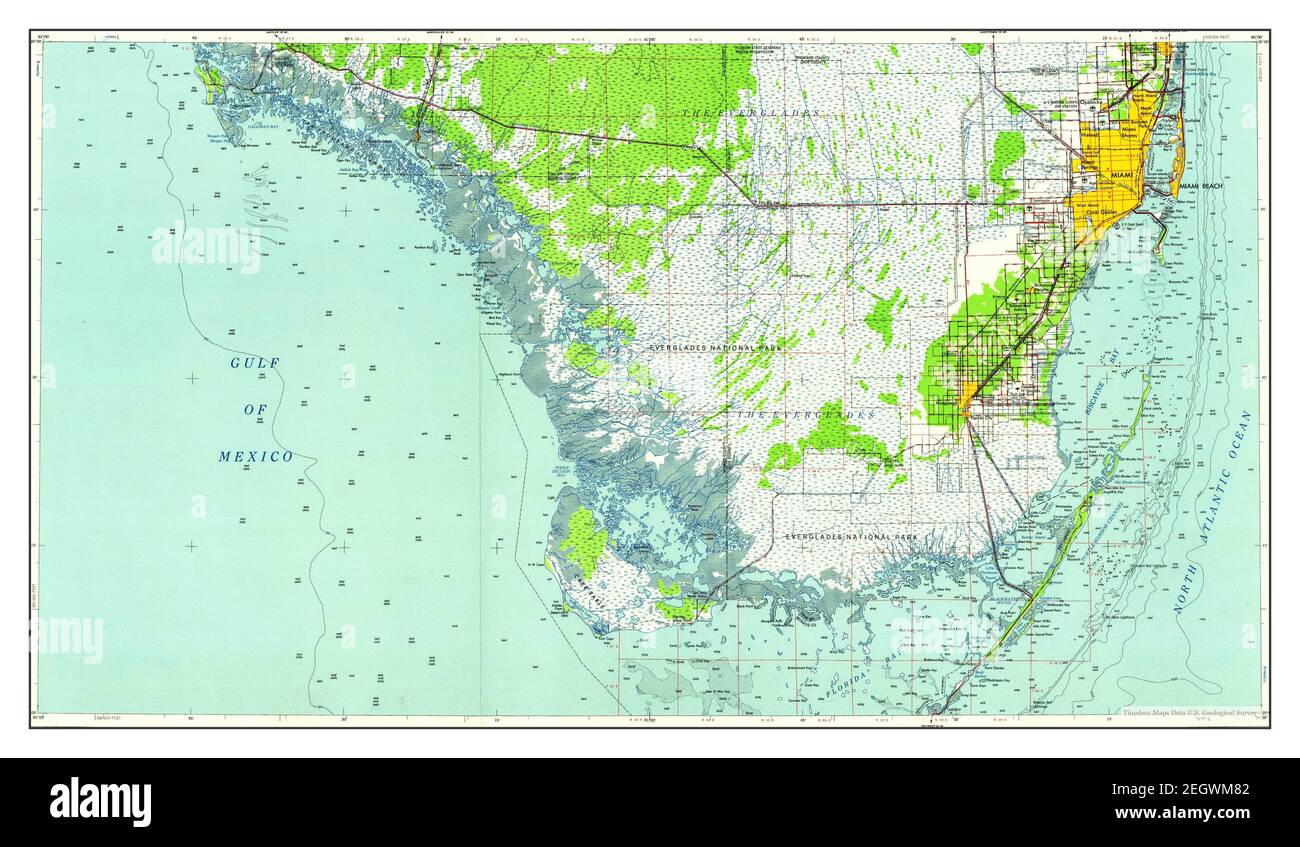 Miami, Florida, map 1958, 1:250000, United States of America by ...