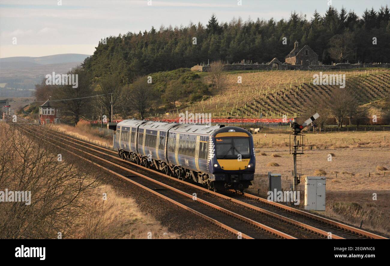 A Scotrail Class 170 heading from Glasgow Queen Street to Dundee passes ...