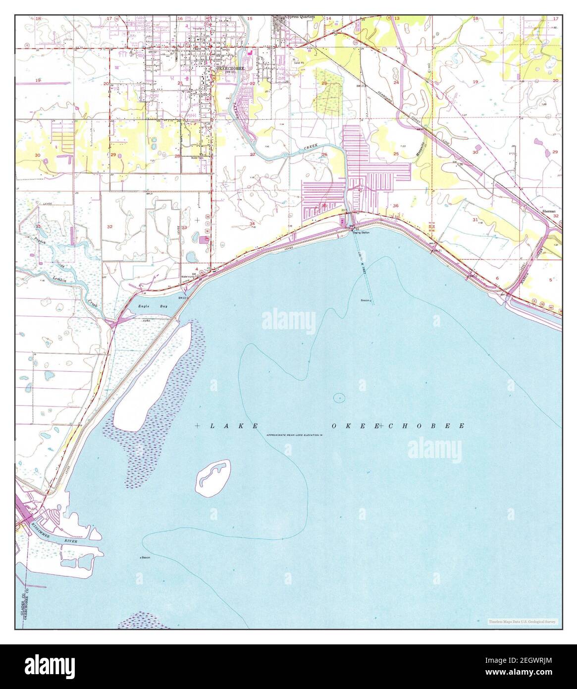 Okeechobee, Florida, map 1952, 1:24000, United States of America by ...
