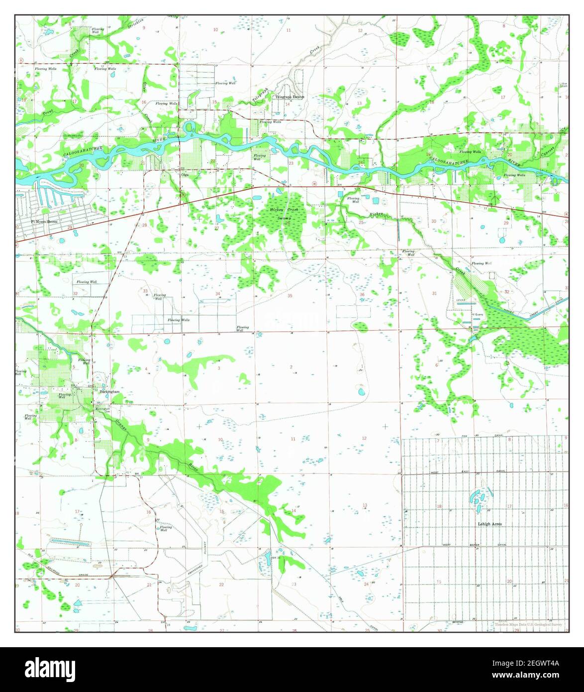 Olga, Florida, map 1958, 1:24000, United States of America by Timeless ...
