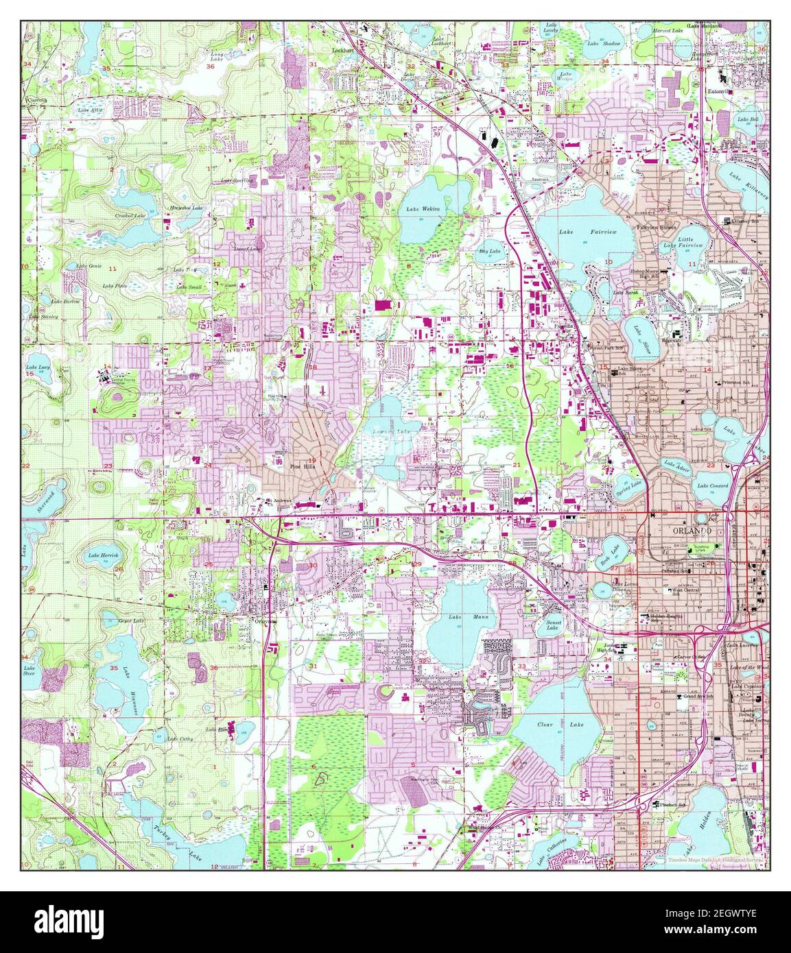 Orlando florida vintage map hi-res stock photography and images - Alamy