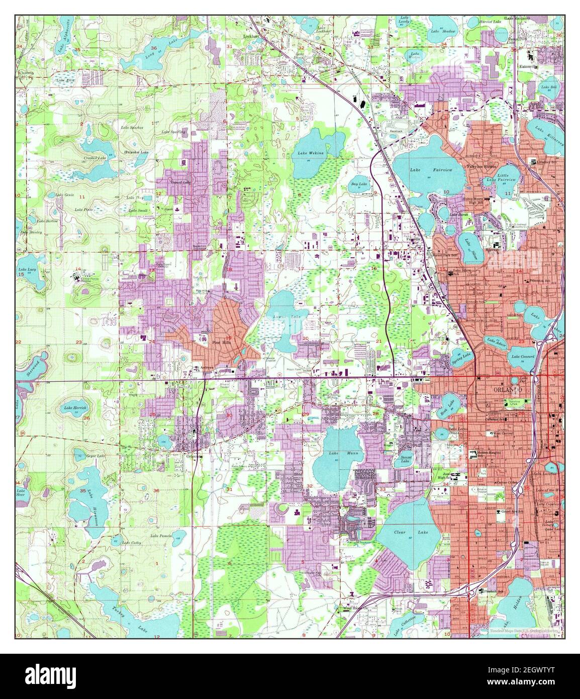 Orlando florida vintage map hi-res stock photography and images - Alamy