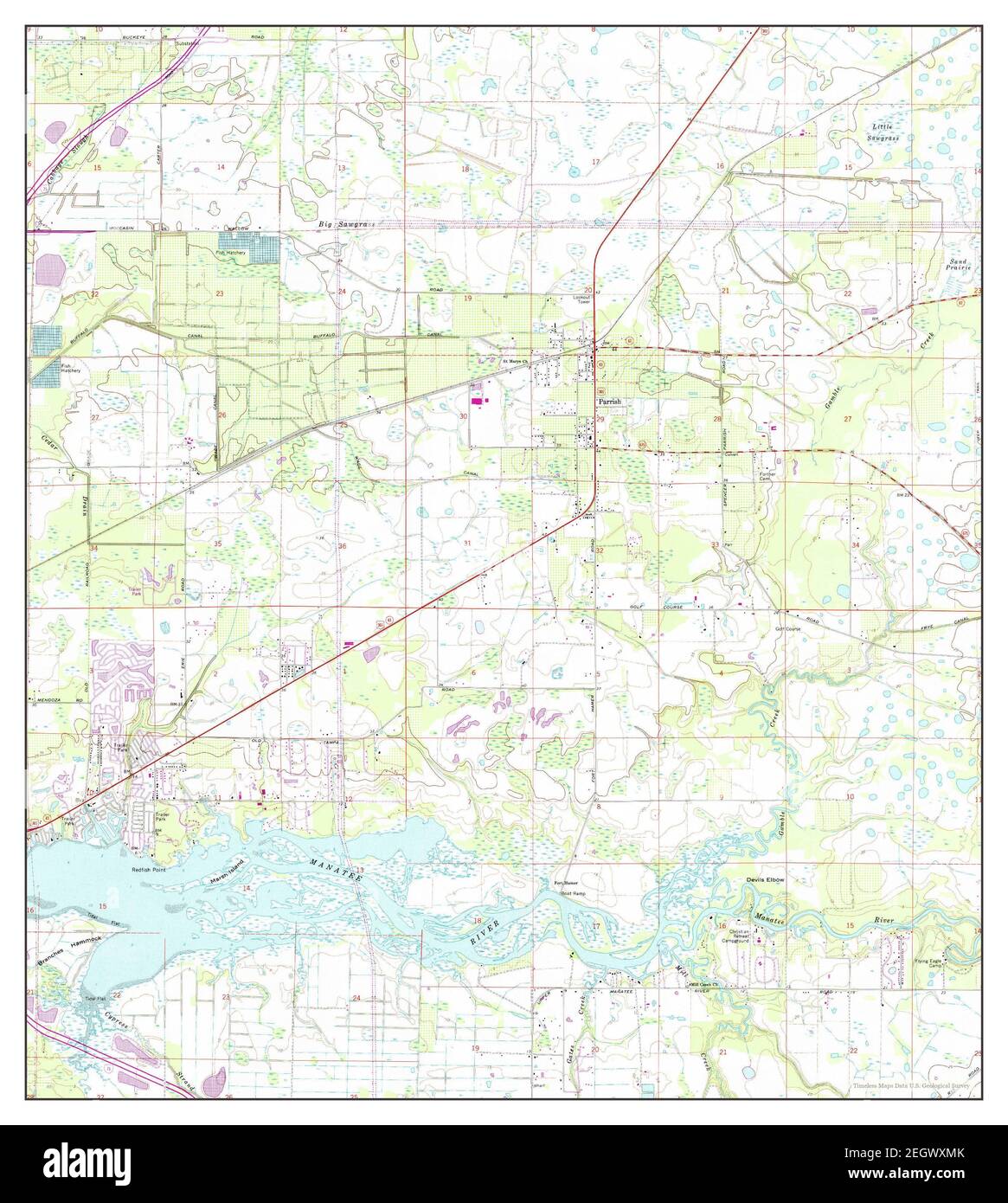 Parrish, Florida, map 1973, 1:24000, United States of America by ...