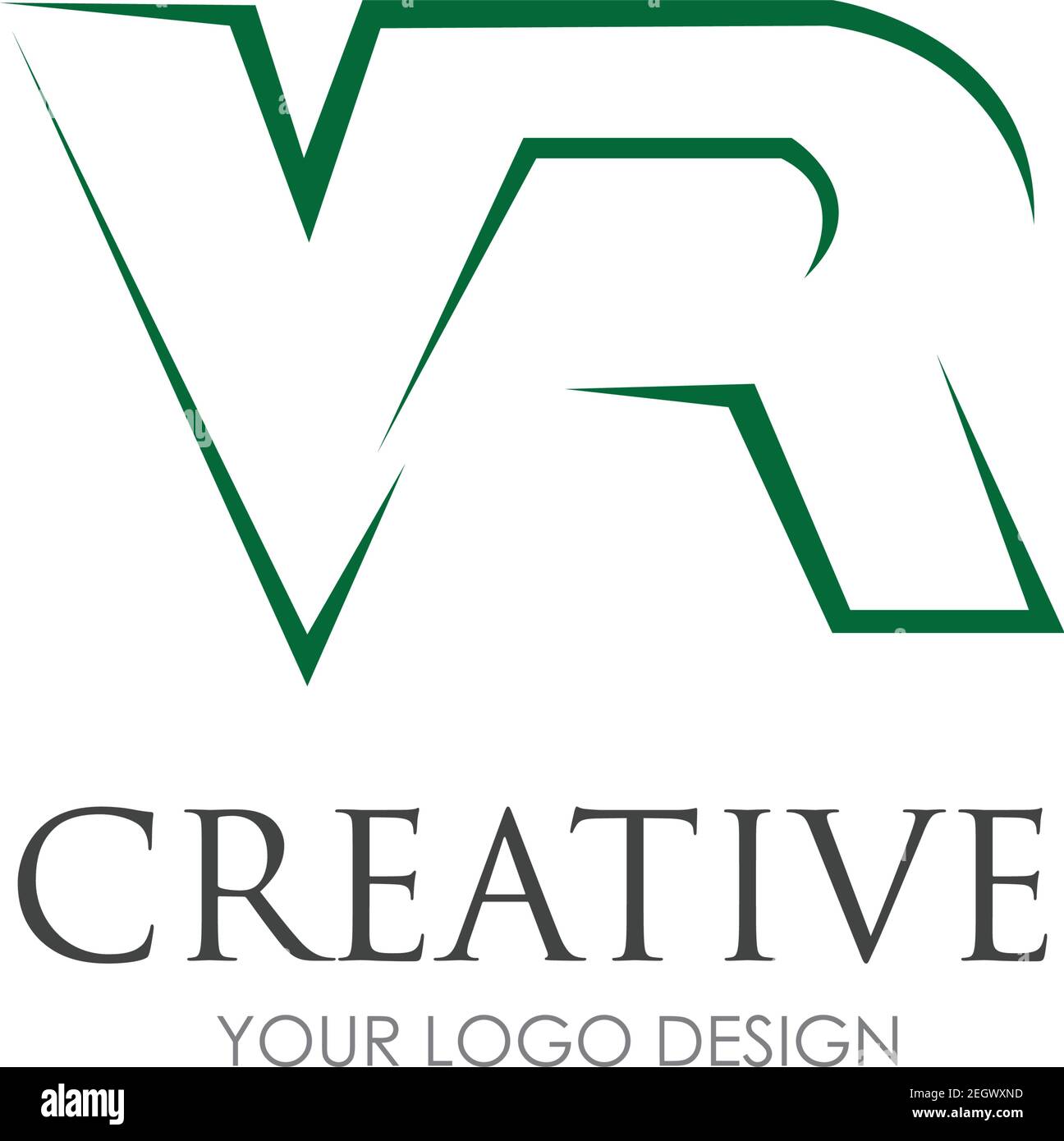 VR Letter Logo Design with Creative Modern Trendy Stock Vector Image ...