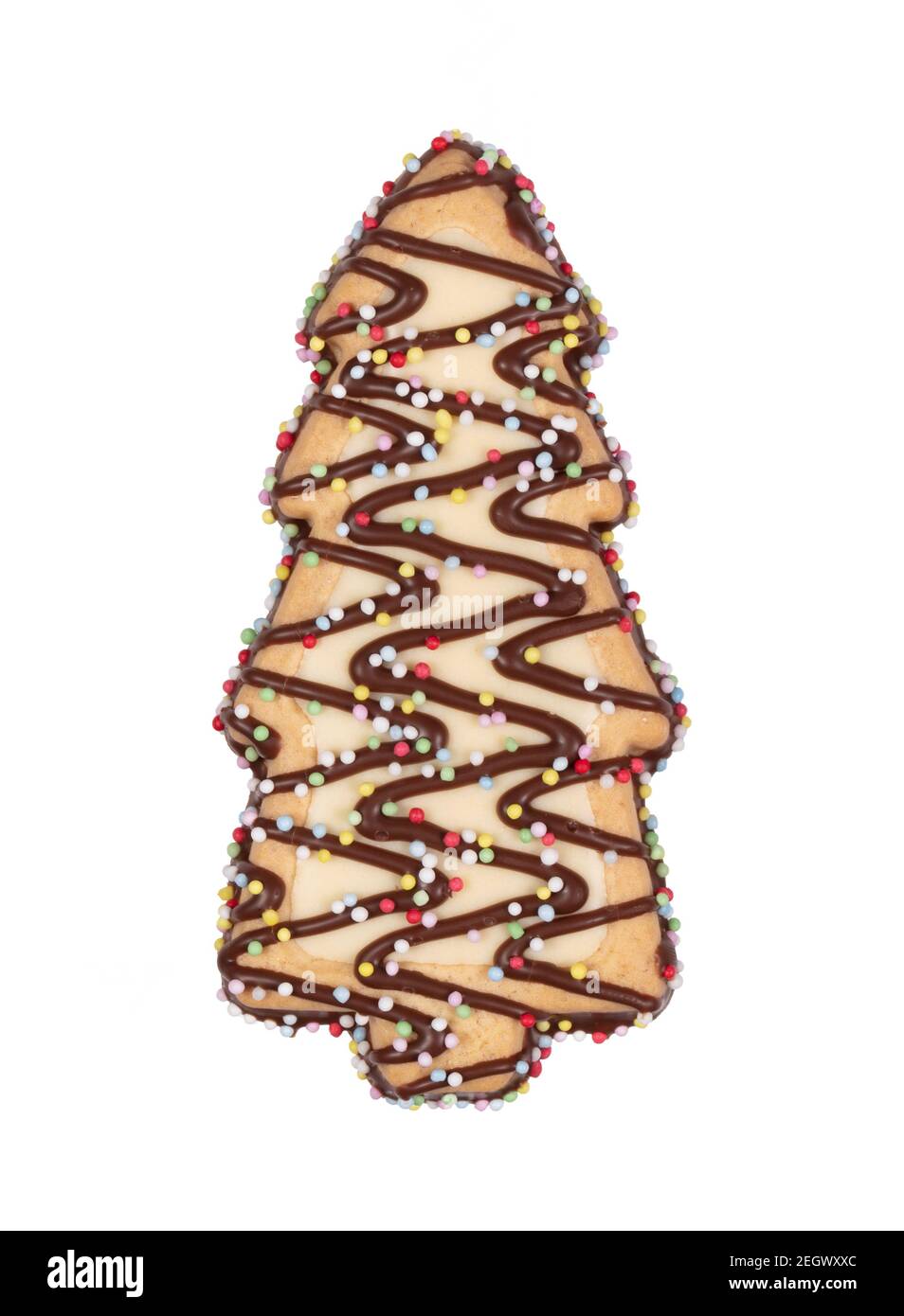 Christmas tree cookie, isolated on white background Stock Photo - Alamy
