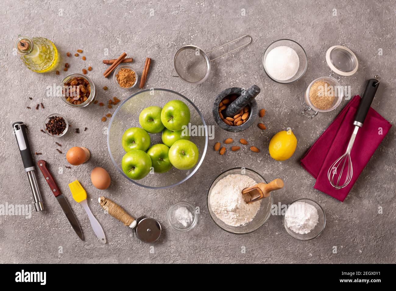 Preparation dough apple strudel hi-res stock photography and images - Alamy