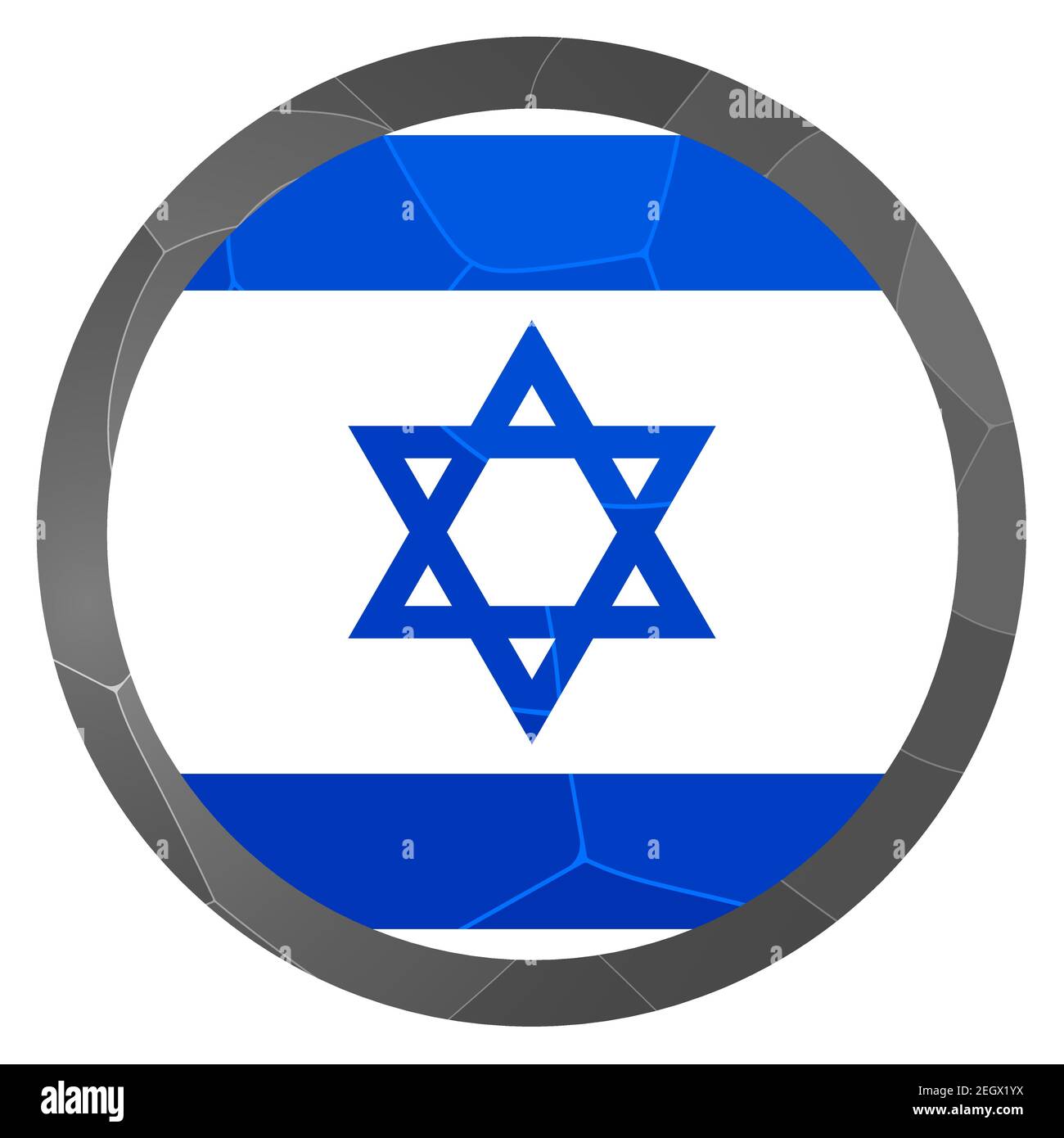 Glass light ball with flag of Israel. Round sphere, template icon ...