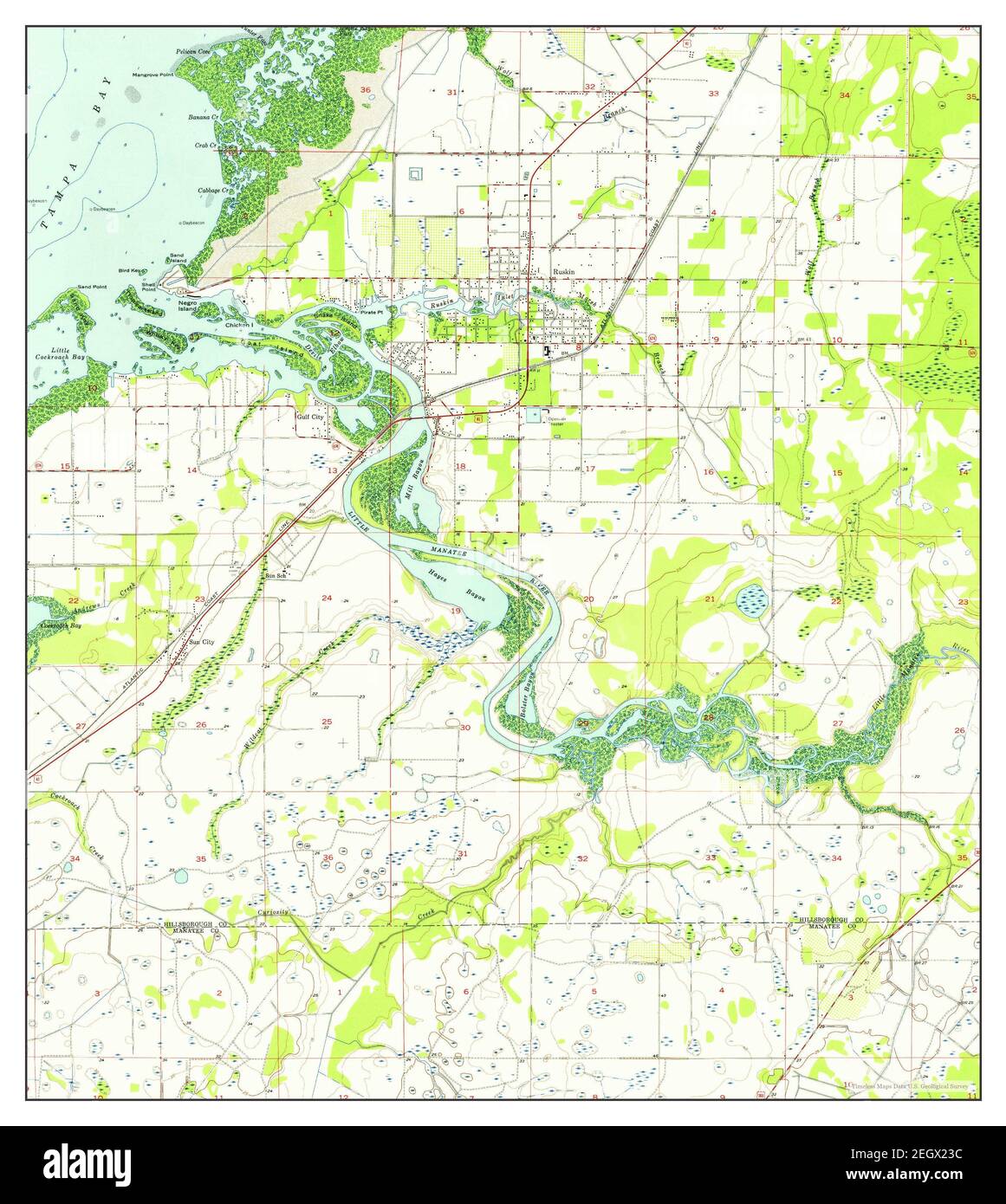 Ruskin, Florida, map 1956, 1:24000, United States of America by ...