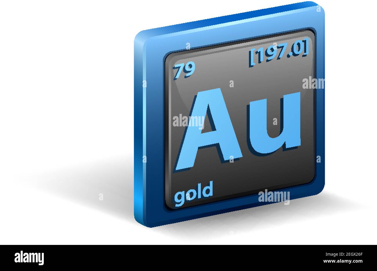 Gold chemical element. Chemical symbol with atomic number and atomic ...