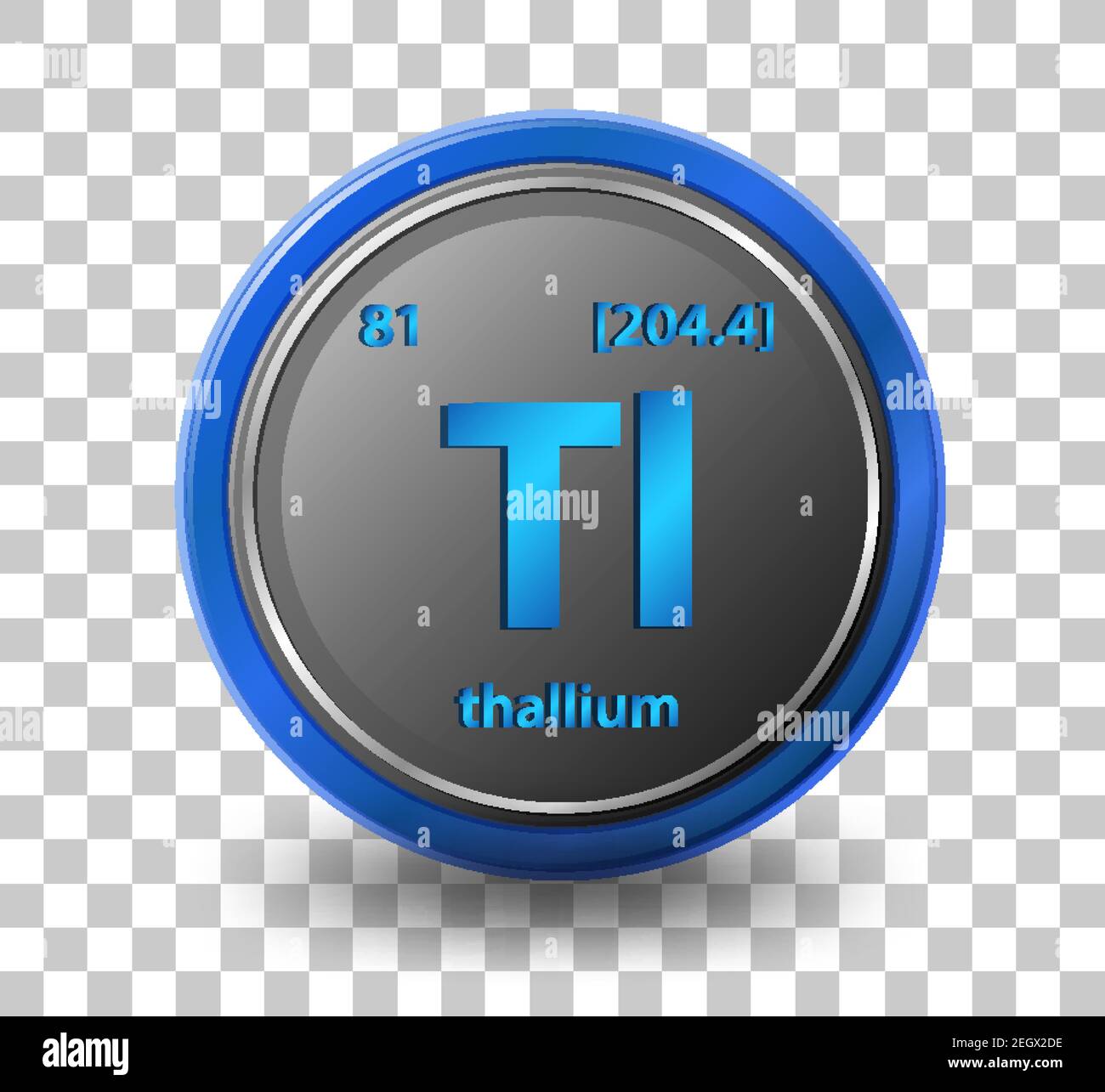 Thallium chemical element. Chemical symbol with atomic number and ...